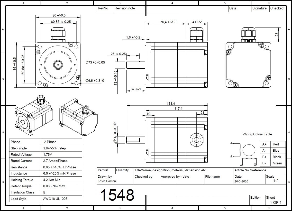 Stepper Motor DCNC-NEMA34-4.0Nm (IP54) | DamenCNC B.V.