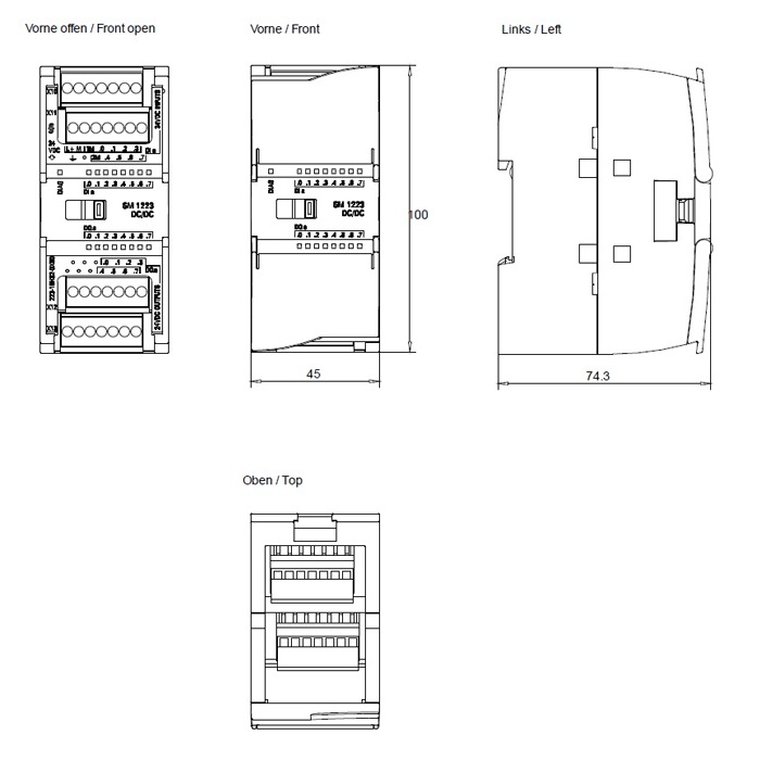 Digital IO Module - SM1223 - 8XDI 8xDO - (6ES7223-1BH32-0XB0) for PLC ...