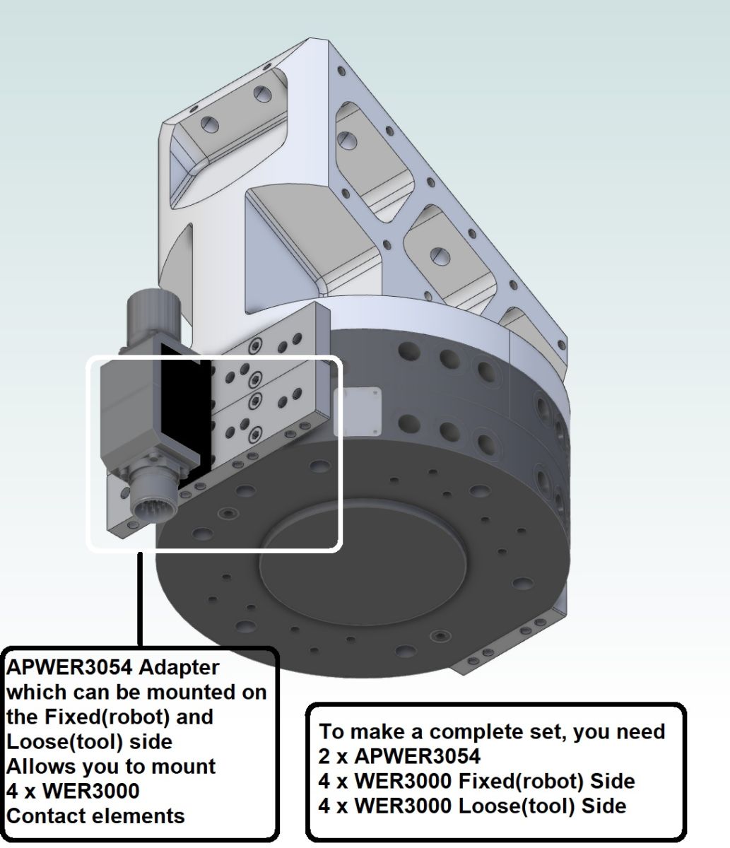 APWER3054 Adapter plate for Toolchanger,Ø200mm,WWR160 (Robot&Tool side ...