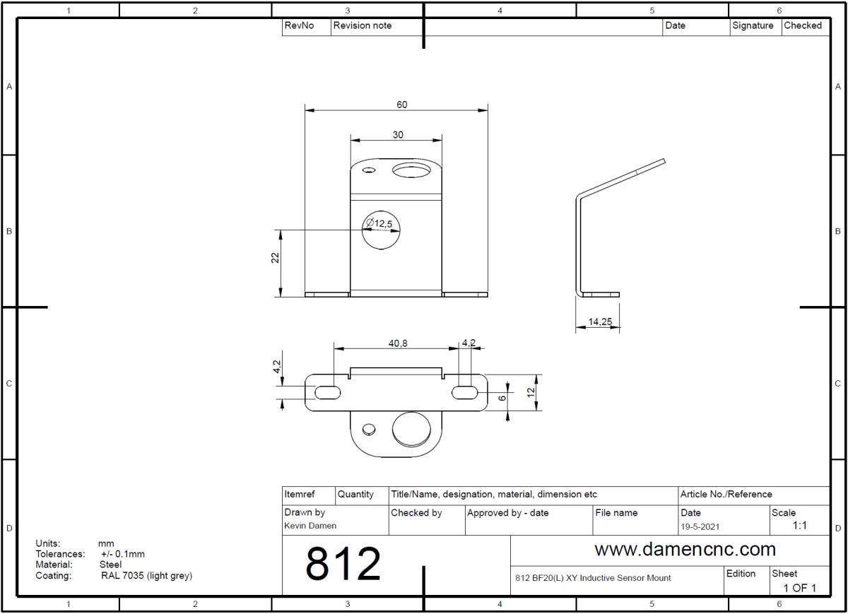 BF20(L) XY Inductive Sensor Mount | DamenCNC B.V.