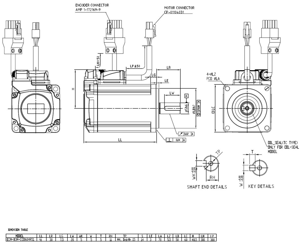 AC Servo Motor 400W ECM-B3M-CA0604RS1 (24-bit ABS encoder) | DamenCNC B.V.
