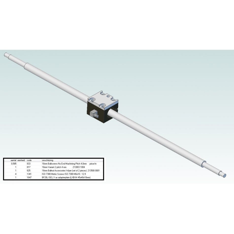 DCNC BF20 X axis ballscrew set | DamenCNC B.V.