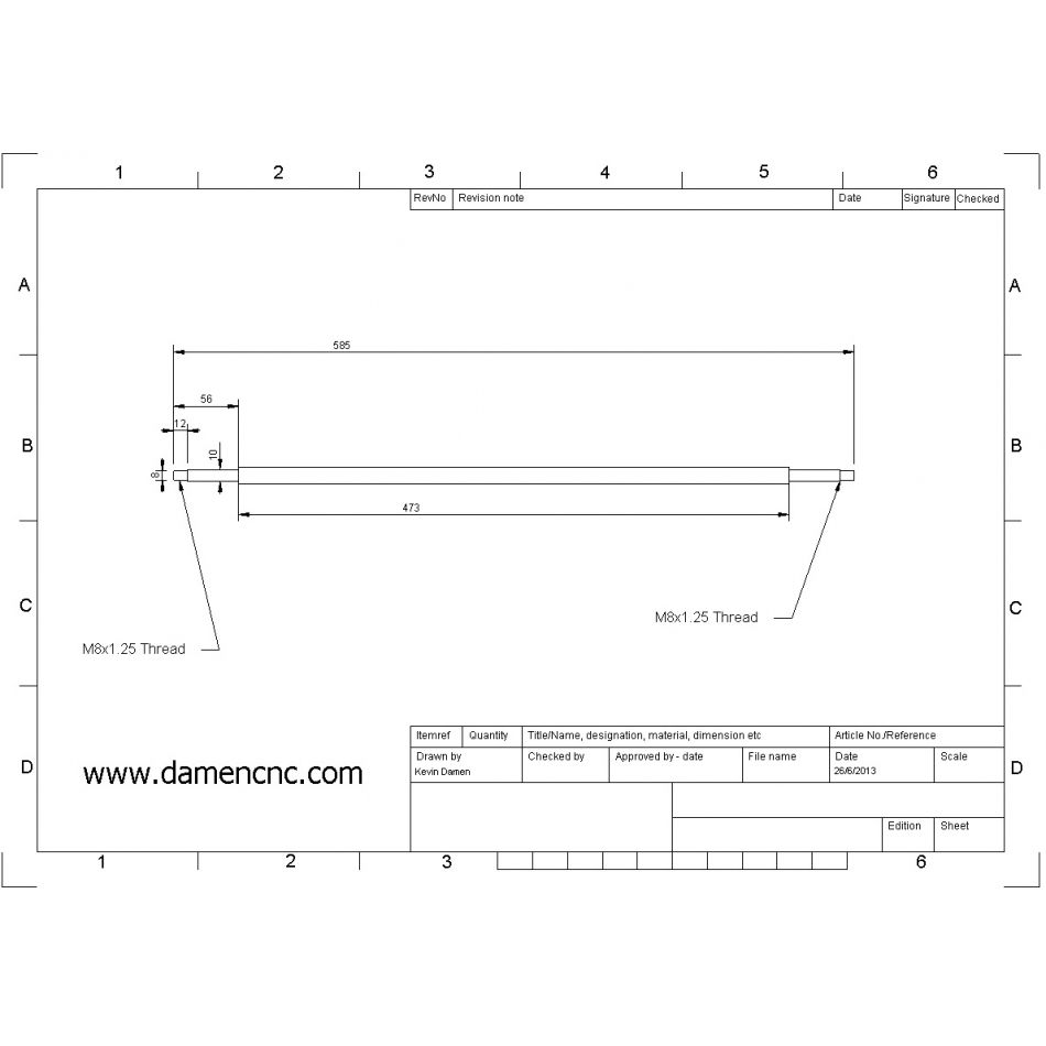 DCNC BF20 X axis ballscrew set | DamenCNC B.V.